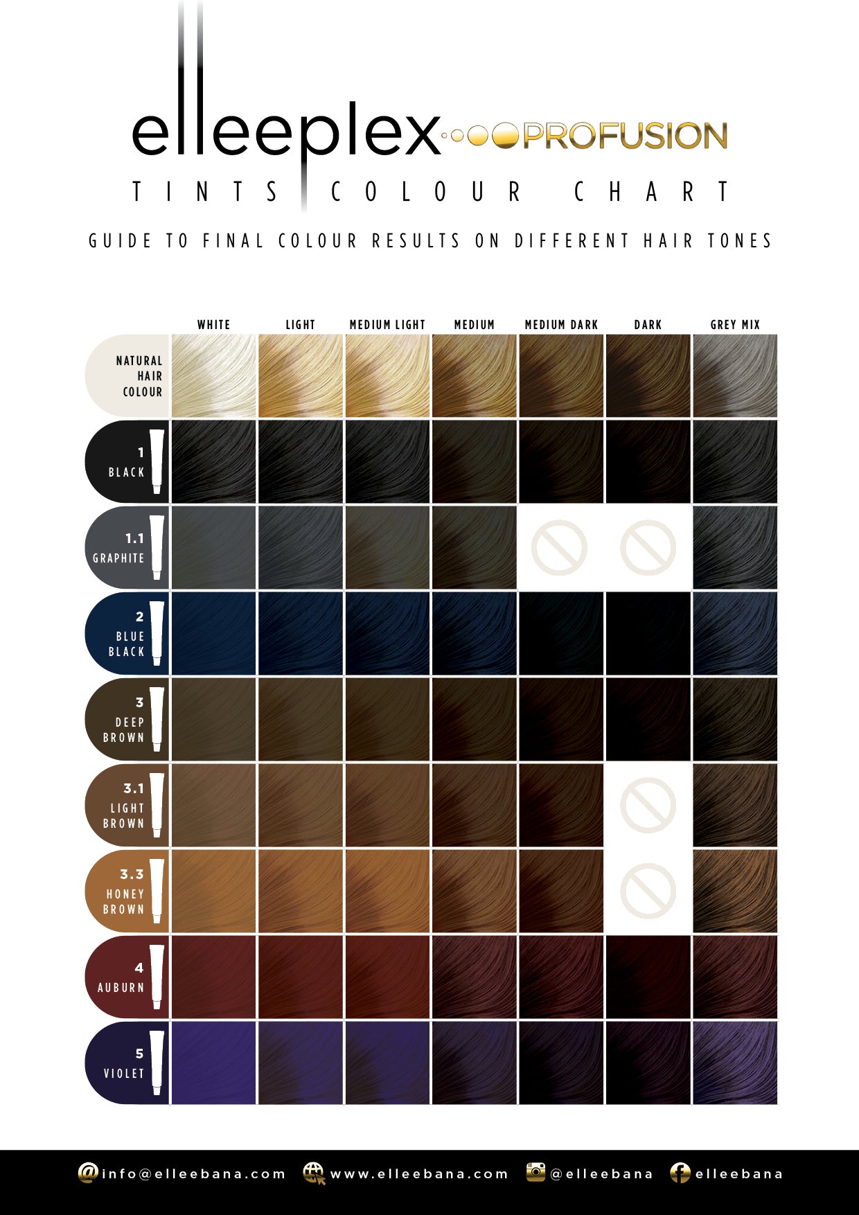 tint colour chart